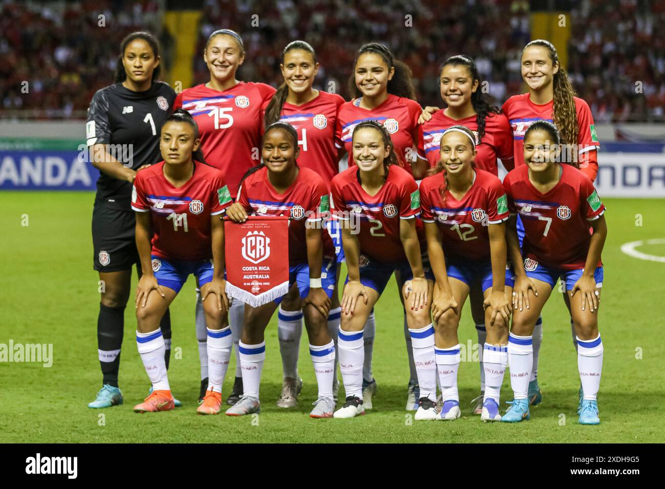 Costa Rica players poses for official photo with referees during the ...