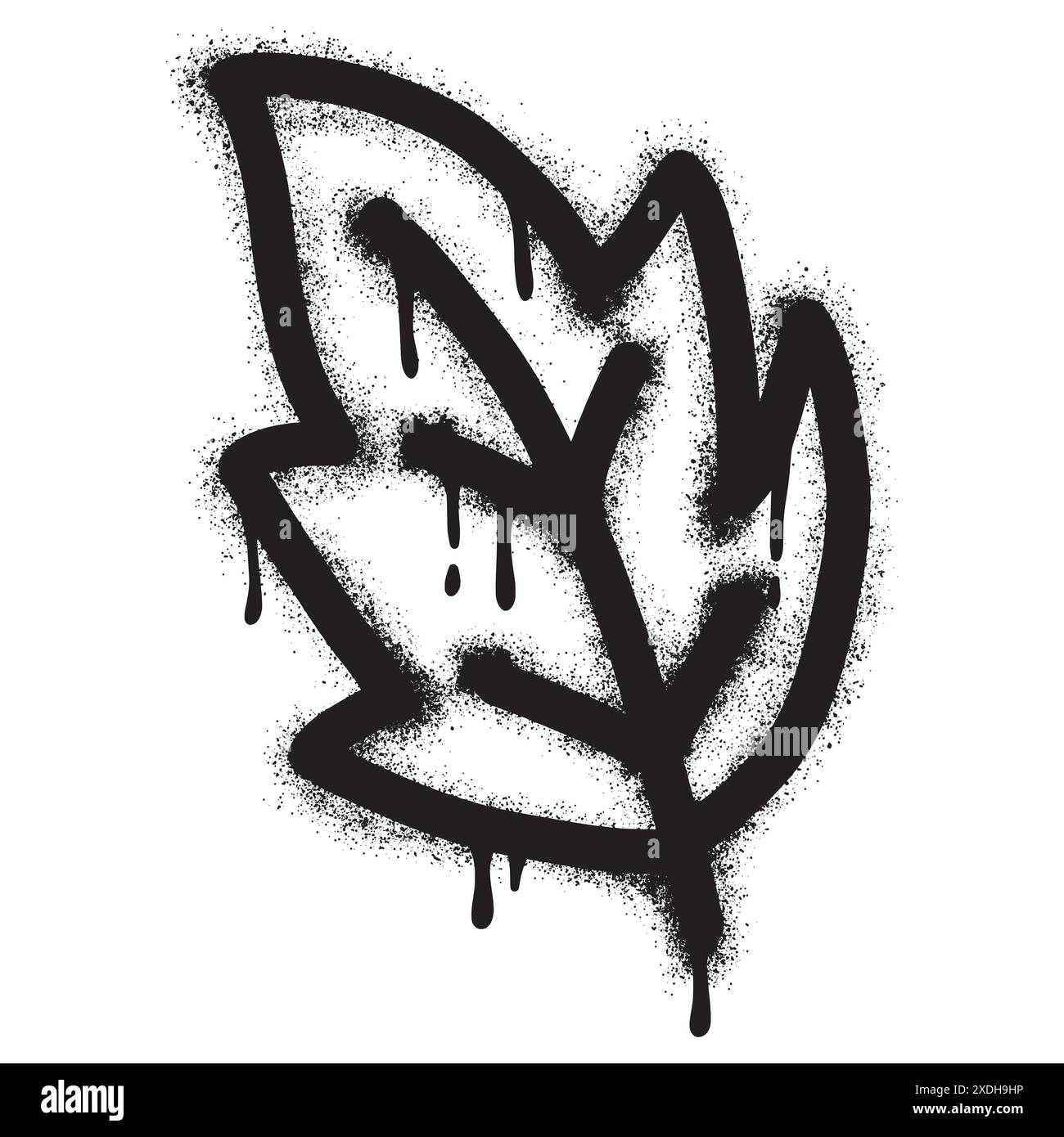 Spray Painted Graffiti leaves Sprayed isolated with a white background ...
