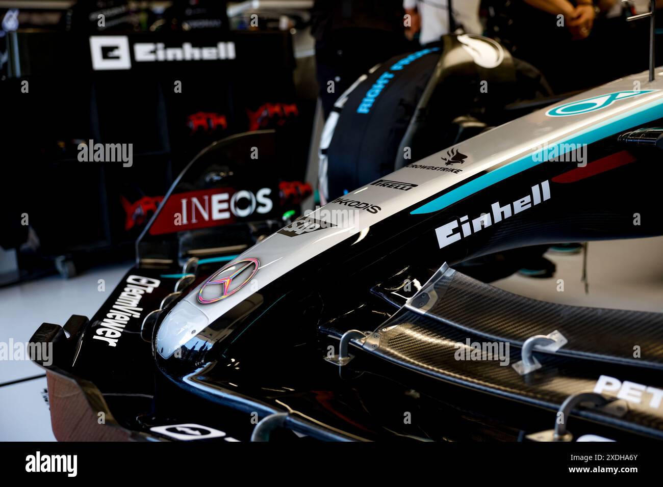 Mercedes AMG F1 Team W15, mechanical detail, front wing during the ...