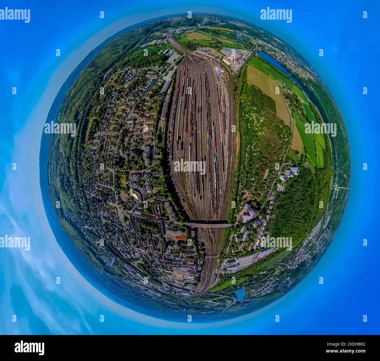 Aerial view, residential area local view district Vorhalle, large ...