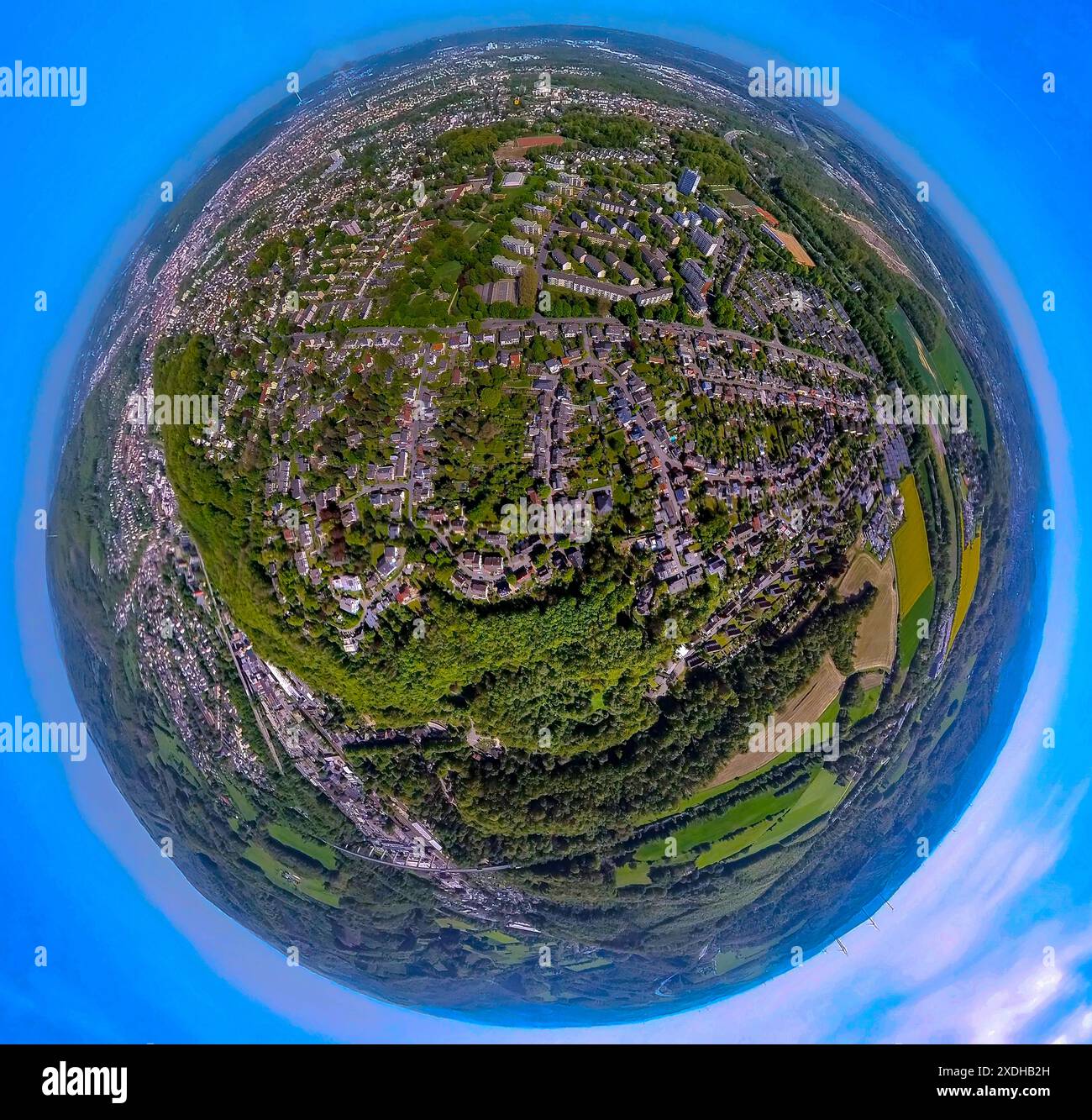 Aerial view, residential area, settlement, view of Alt-Emst district ...