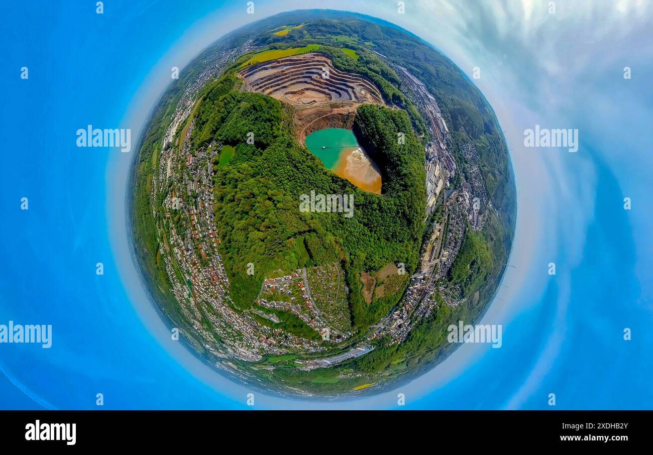 Aerial view, Steltenberg quarry, Hohenlimburg lime works, Oege district ...