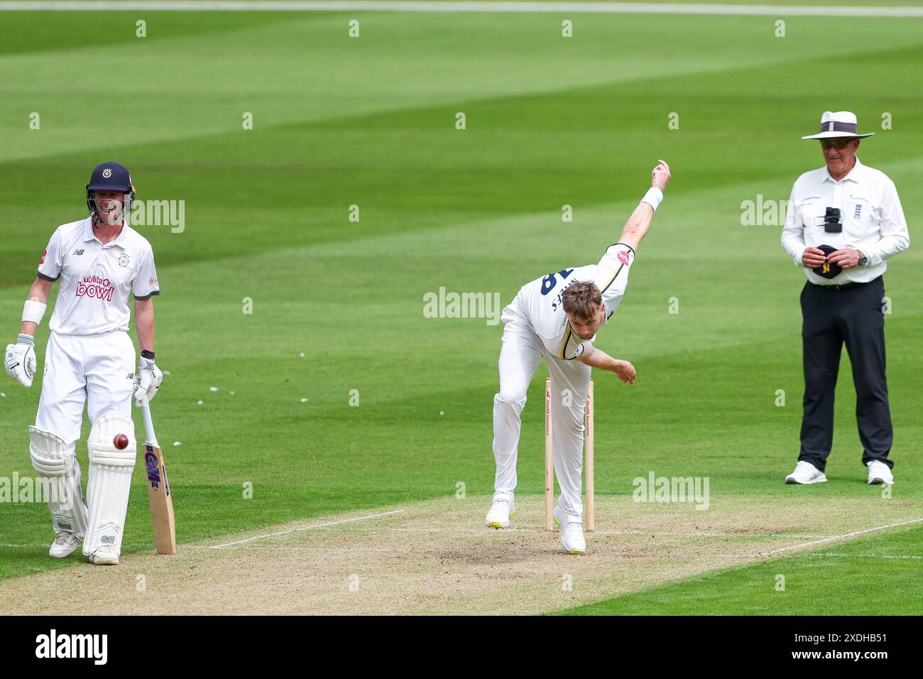 Craig Miles in action bowling his first spell during Day 1 of the ...