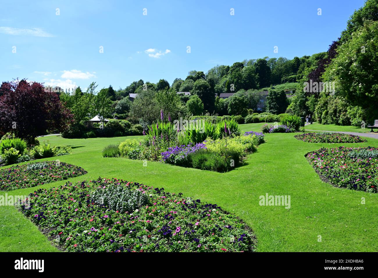 Haworth Central park in Summer sunshine, West Yorkshire Stock Photo - Alamy