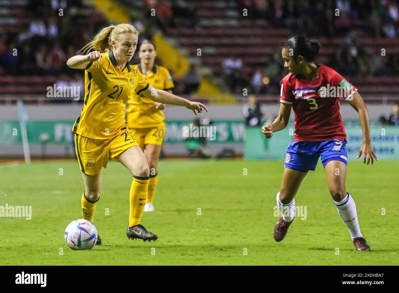 Abbey Lemon of Australia and Maria Paula Porras of Costa Rica during ...