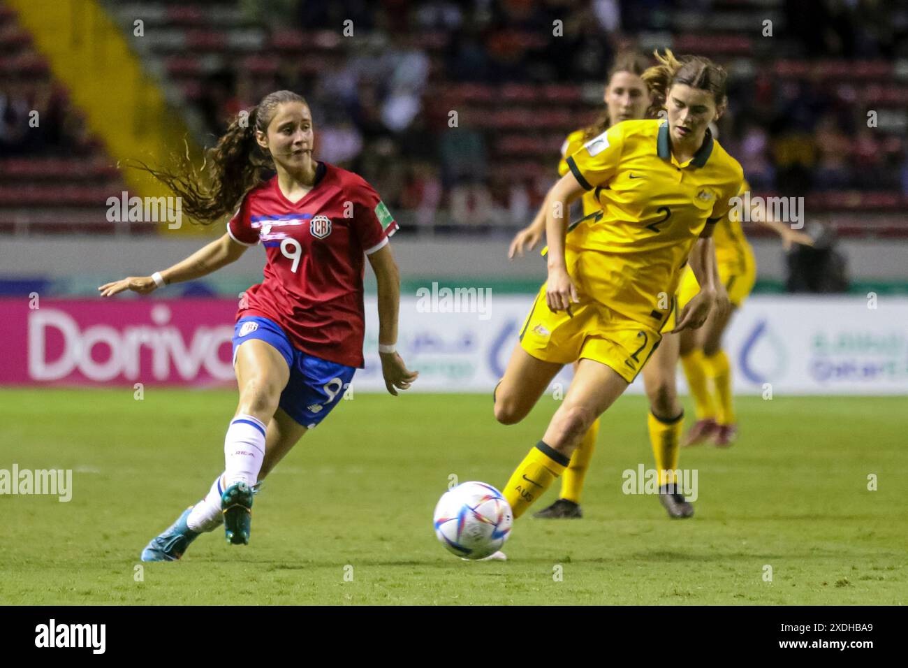 Maria Paula Salas of Costa Rica and Charlize Rule of Australia during the FIFA U-20 Women's ...