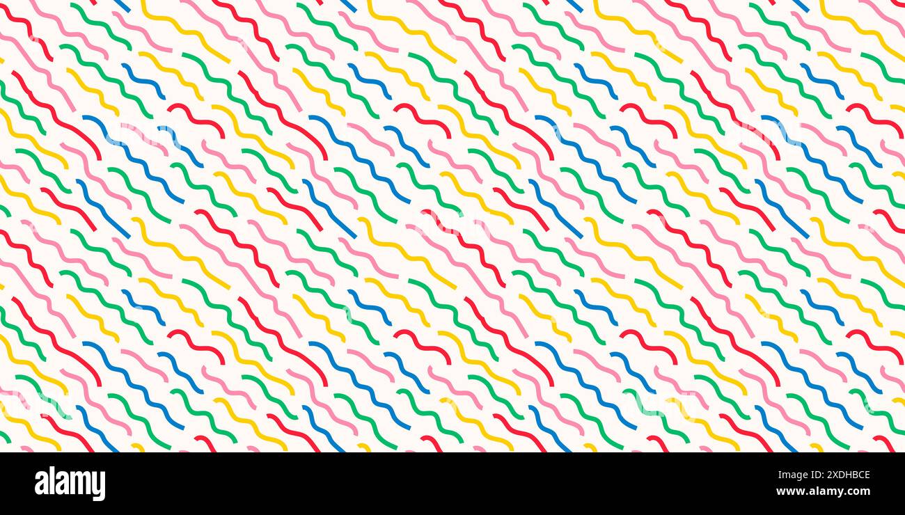 Fun colorful line doodle seamless pattern Stock Vector Image & Art - Alamy
