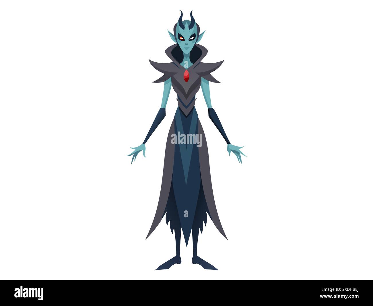 Illustration of a banshee character with glowing eyes and tattered ...