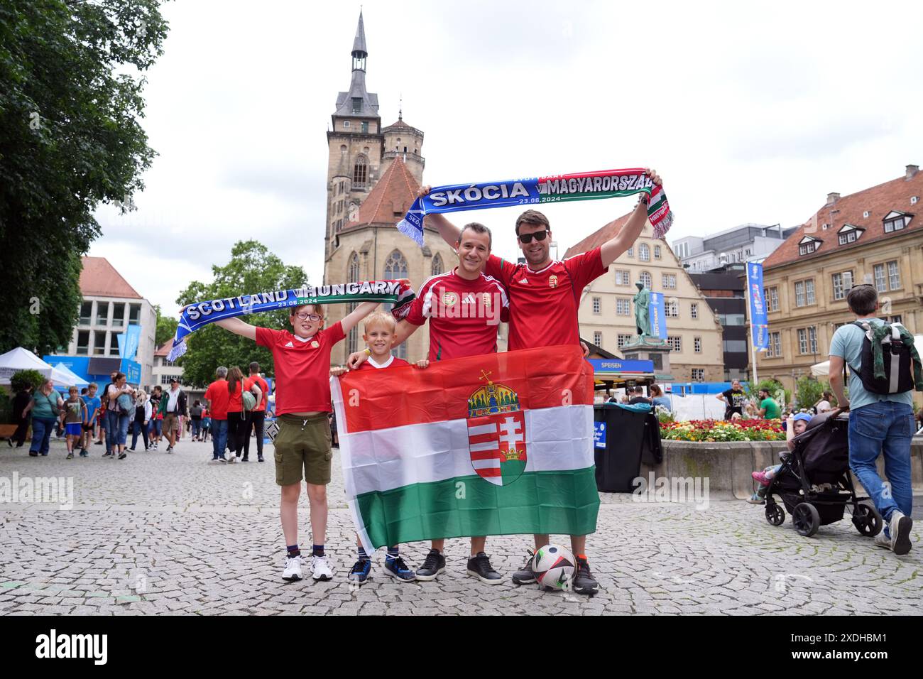 Hungary fans in Stuttgart ahead of their Euro 2024 group A game against ...
