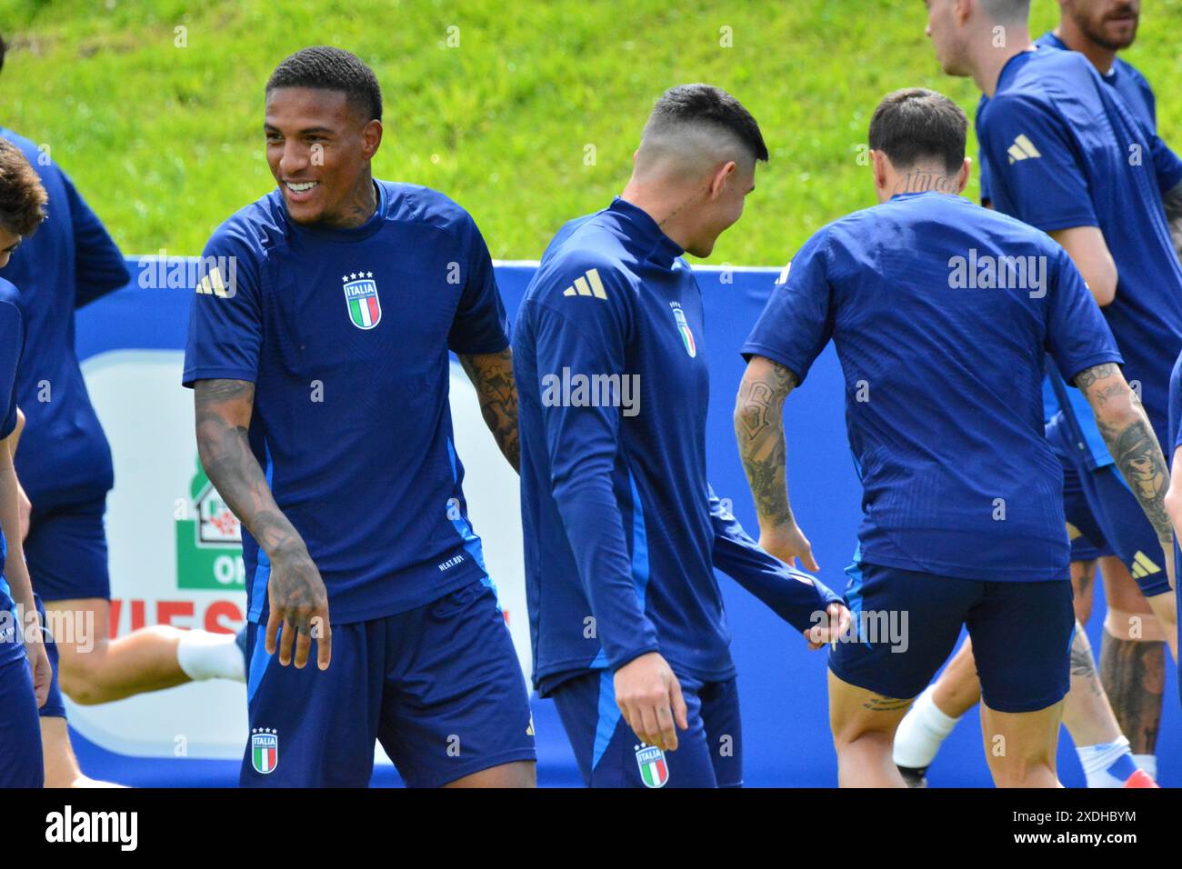 Michael Folorunsho (Italy) training at team base camp during UEFA Euro ...