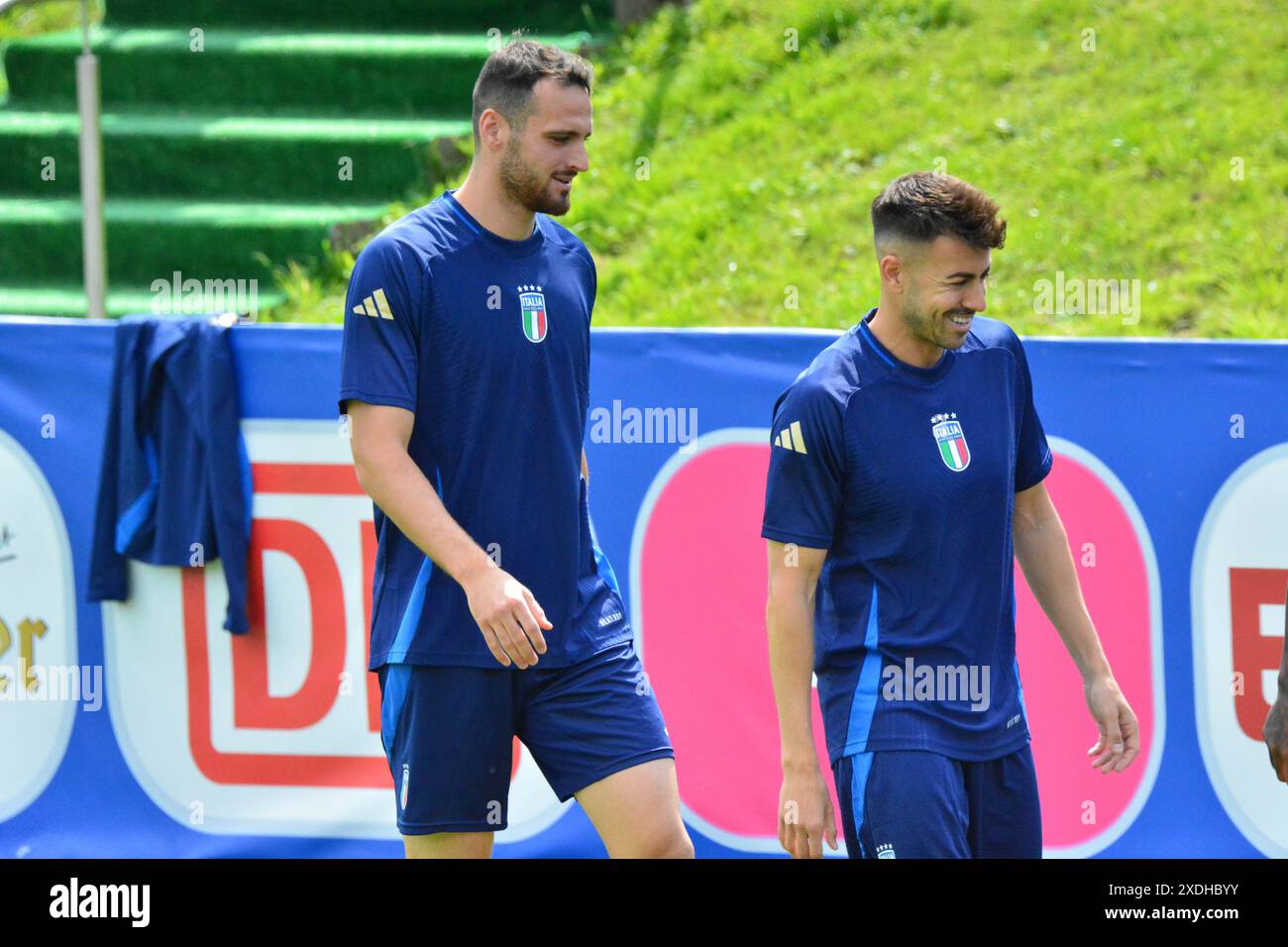 Federico Gatti and Stefan El Shaarawy (Italy) training at team base ...