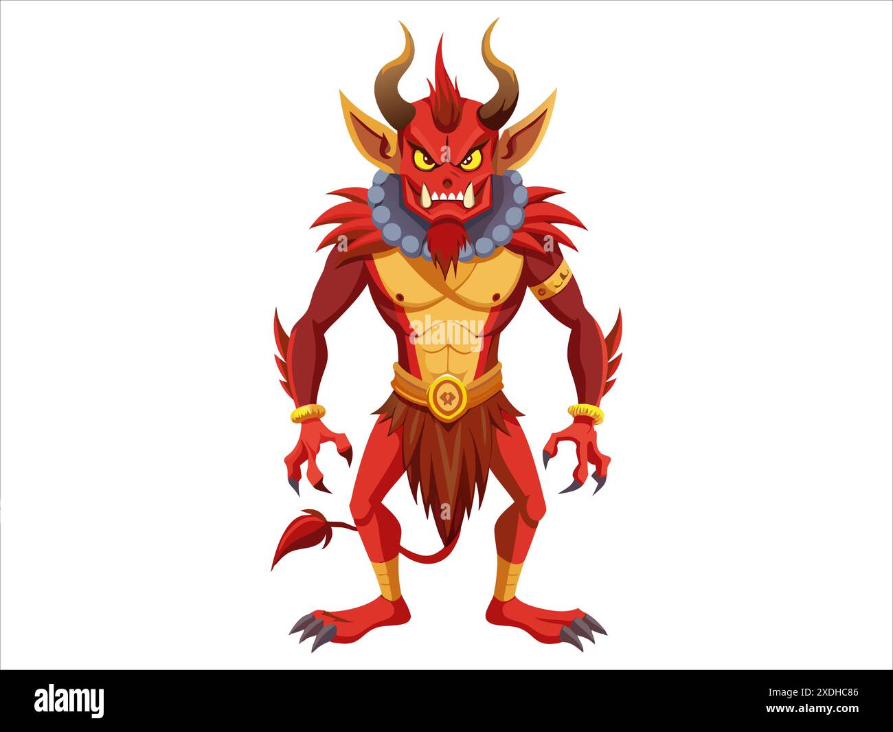 Devil isolated on a white background. Demonic creature with horns ...