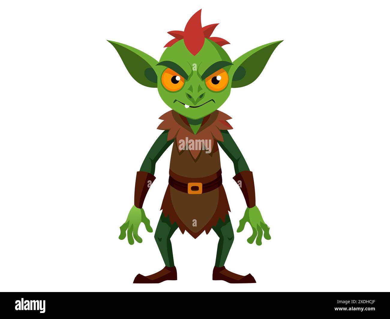 Green goblin in a cartoonish style isolated on a white background ...