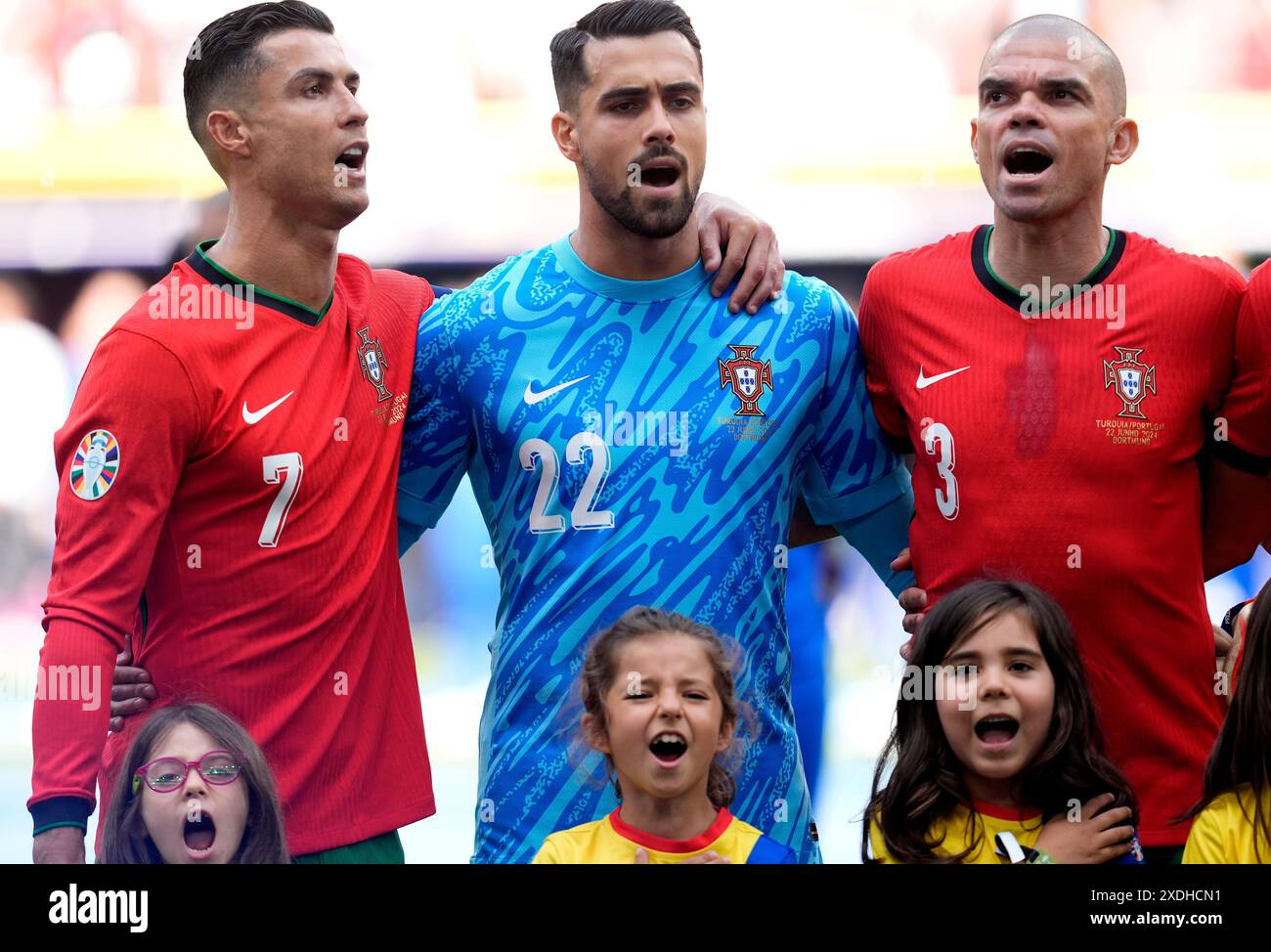 Portugal's Cristiano Ronaldo (left), goalkeeper Diego Costa and Pepe ...