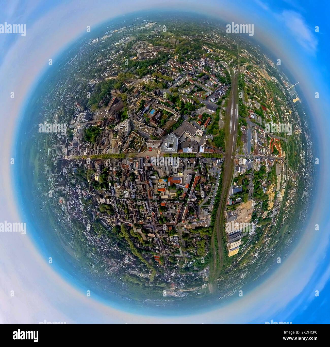 Aerial view, Wojngebiet Innenstadt Bahnhofstraße Fußgängerzone und ...