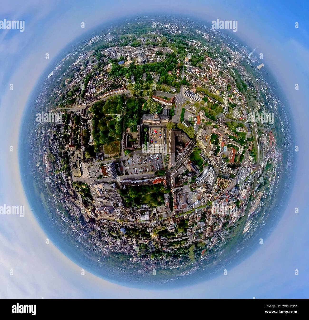 Aerial view, Herne city center, town hall Herne-Mitte and district ...