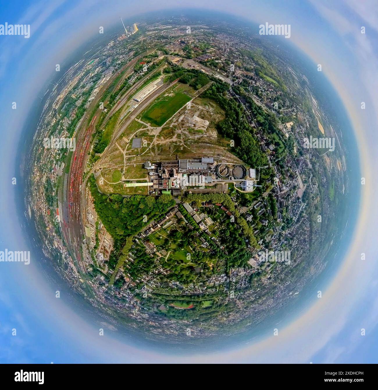 Aerial view, freight yard and wasteland of the former General ...