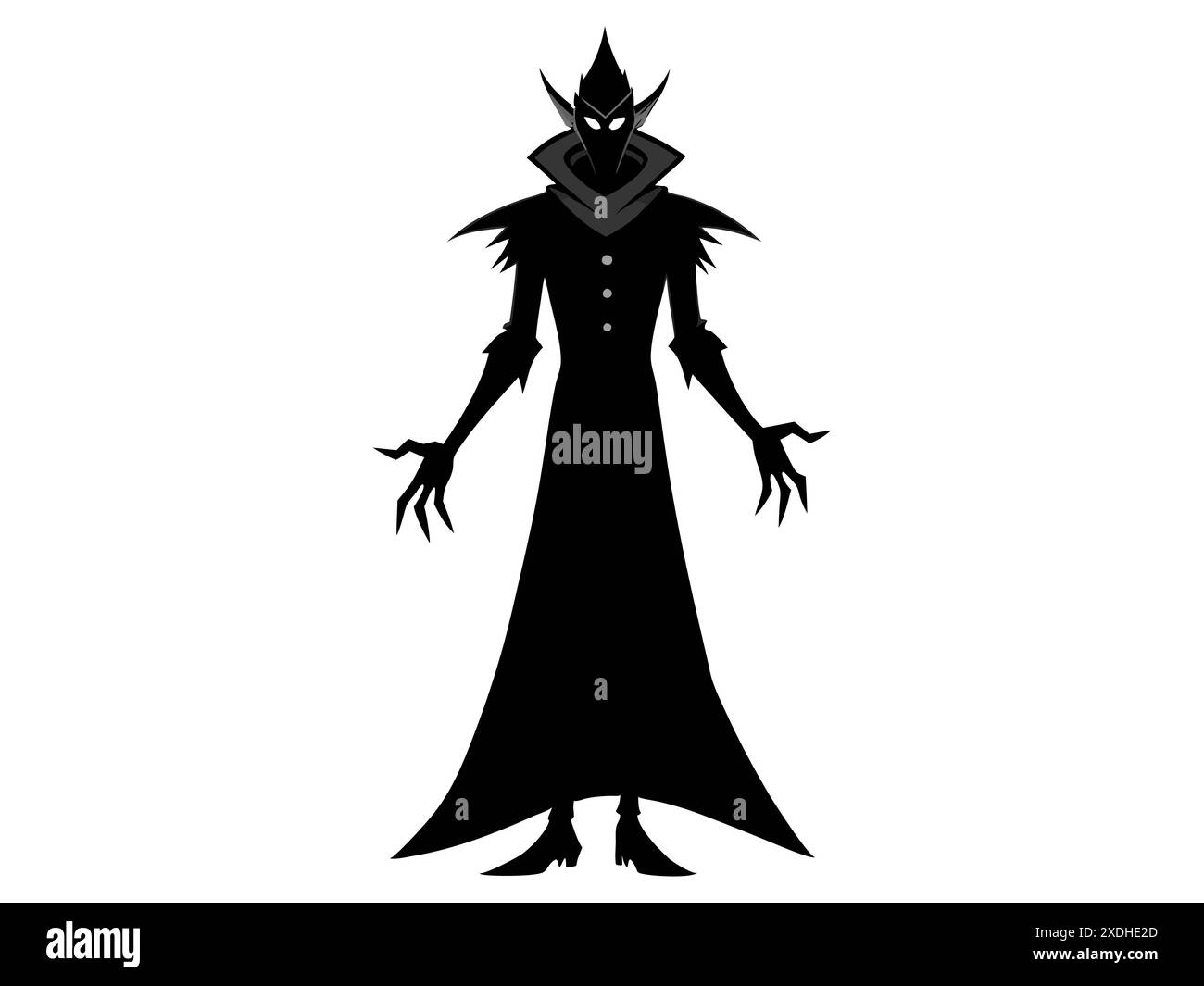Black silhouette of a wizard isolated on a white background. Concept of ...
