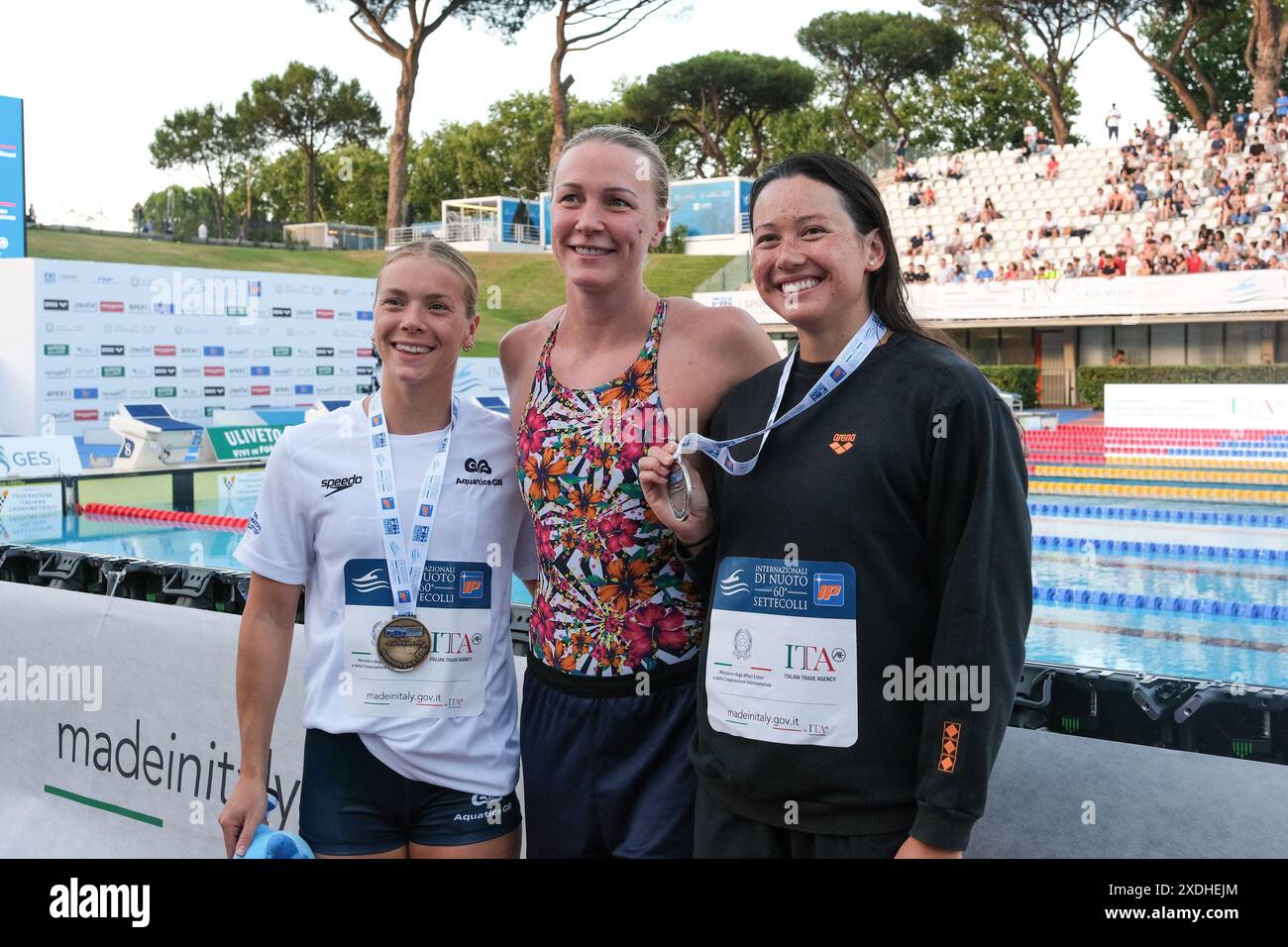 Rome, Italy. 22nd June, 2024. 1 - Sarah Sjostrom (SWE) (C)2 - Siobhan ...