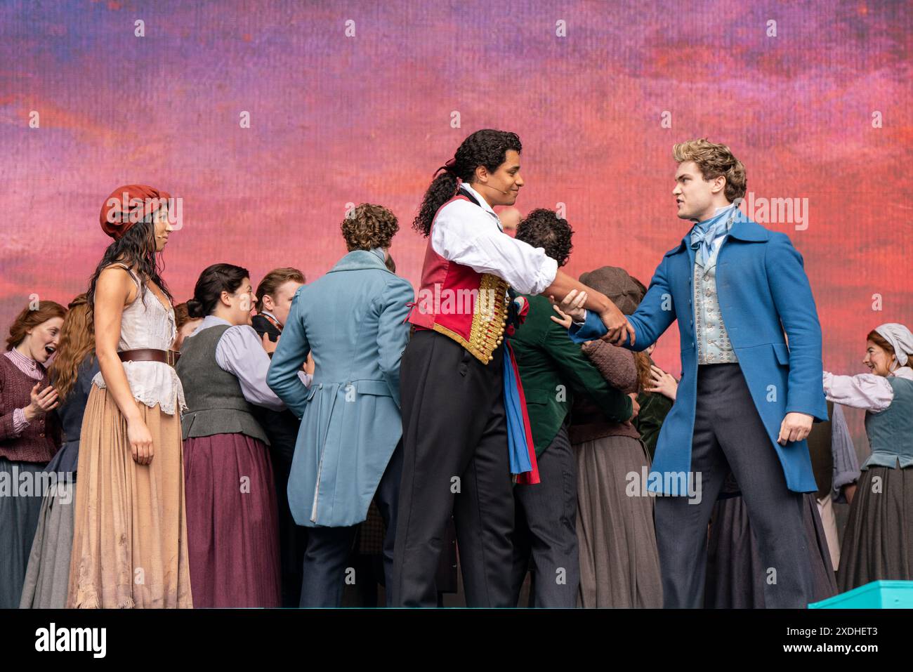 Cast of Les Miserables London in costume performing at West End Live ...