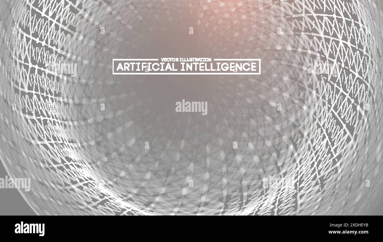 A digital illustration featuring abstract geometric wireframe patterns ...