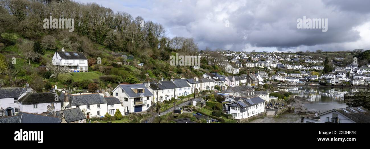 Landscape view of the village of Noss Mayo and Newton Ferrers, South ...