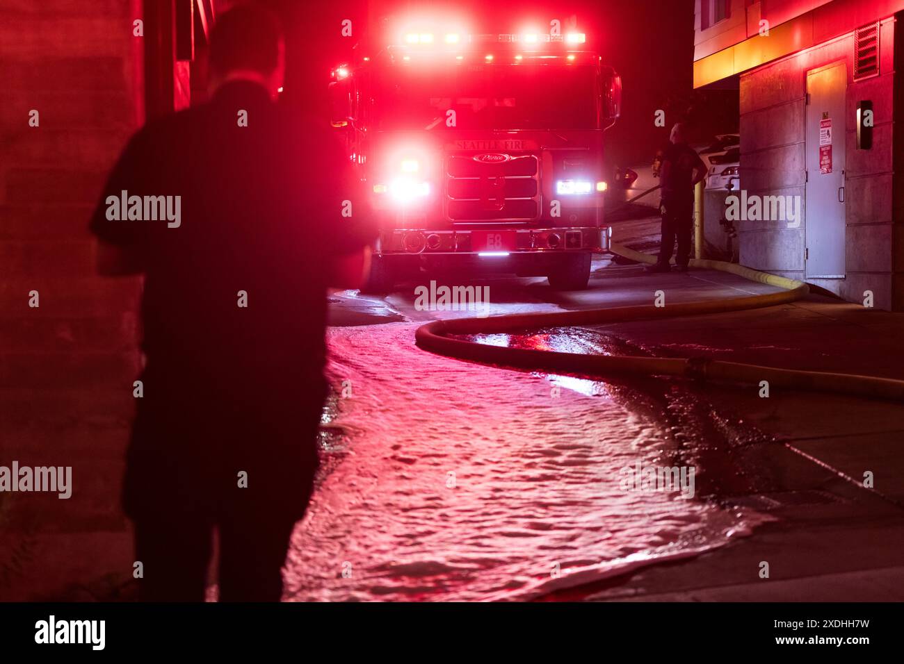 Seattle, USA. 23rd Jun 2024. Just after 2:00am Seattle police and fire ...