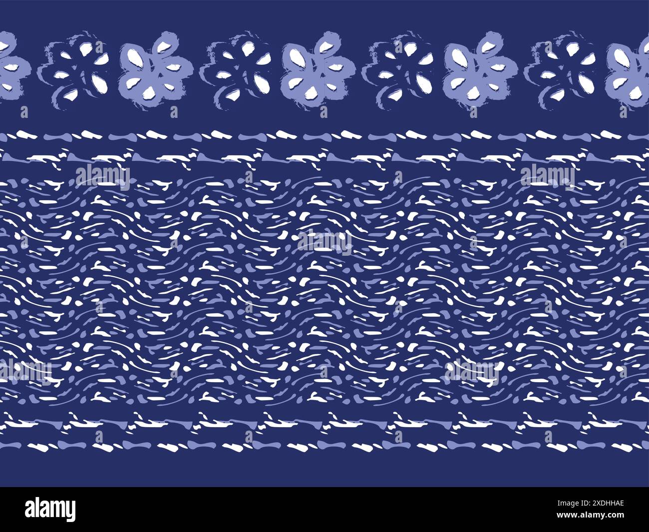 Indigo blue stitch effect abstract vector seamless pattern background ...