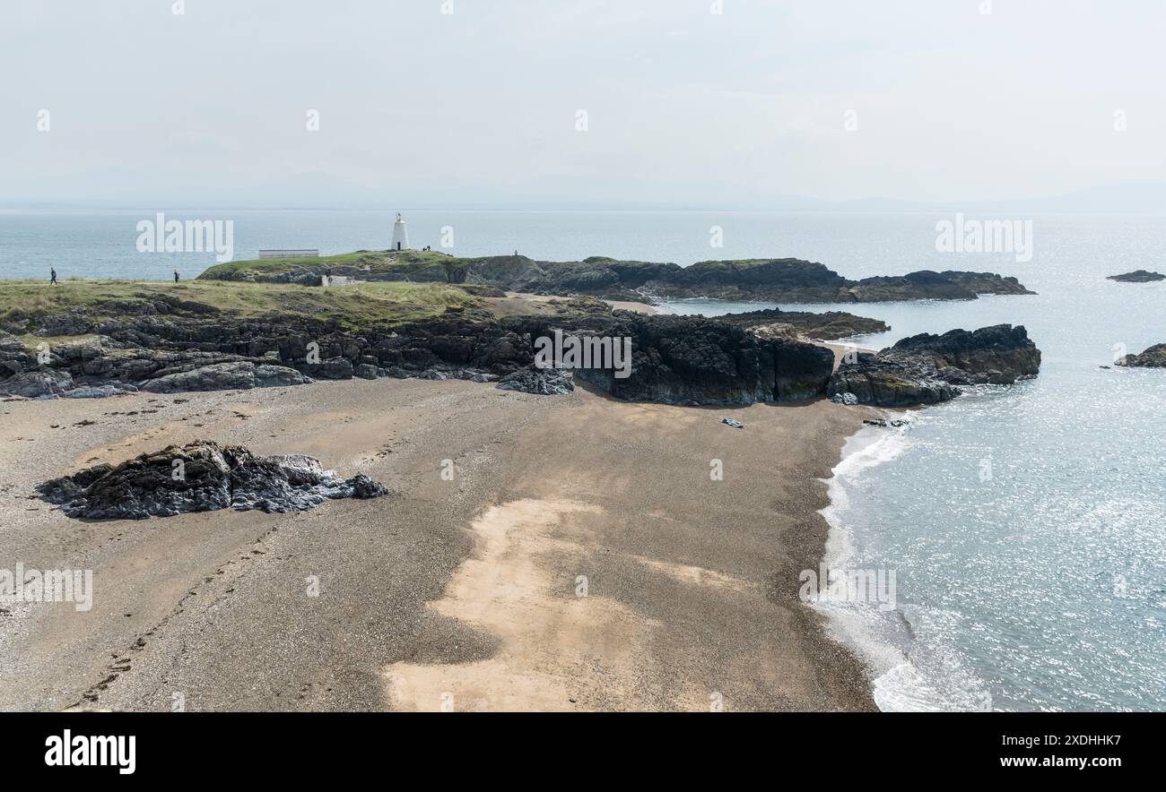 View of Twr Bach lighthouse on Llanddwyn Island, Isle of anglesey ...