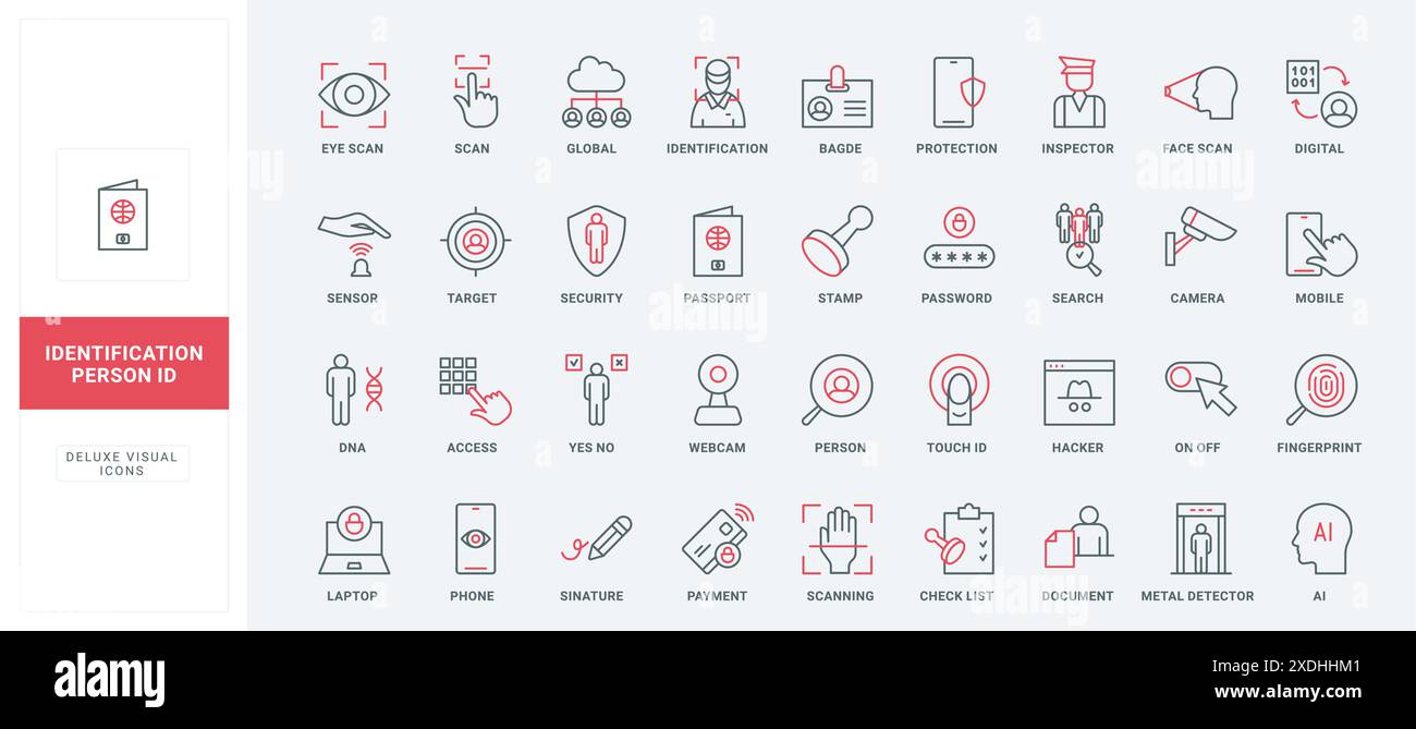 User identification, ID card and employee badge, biometric recognition ...