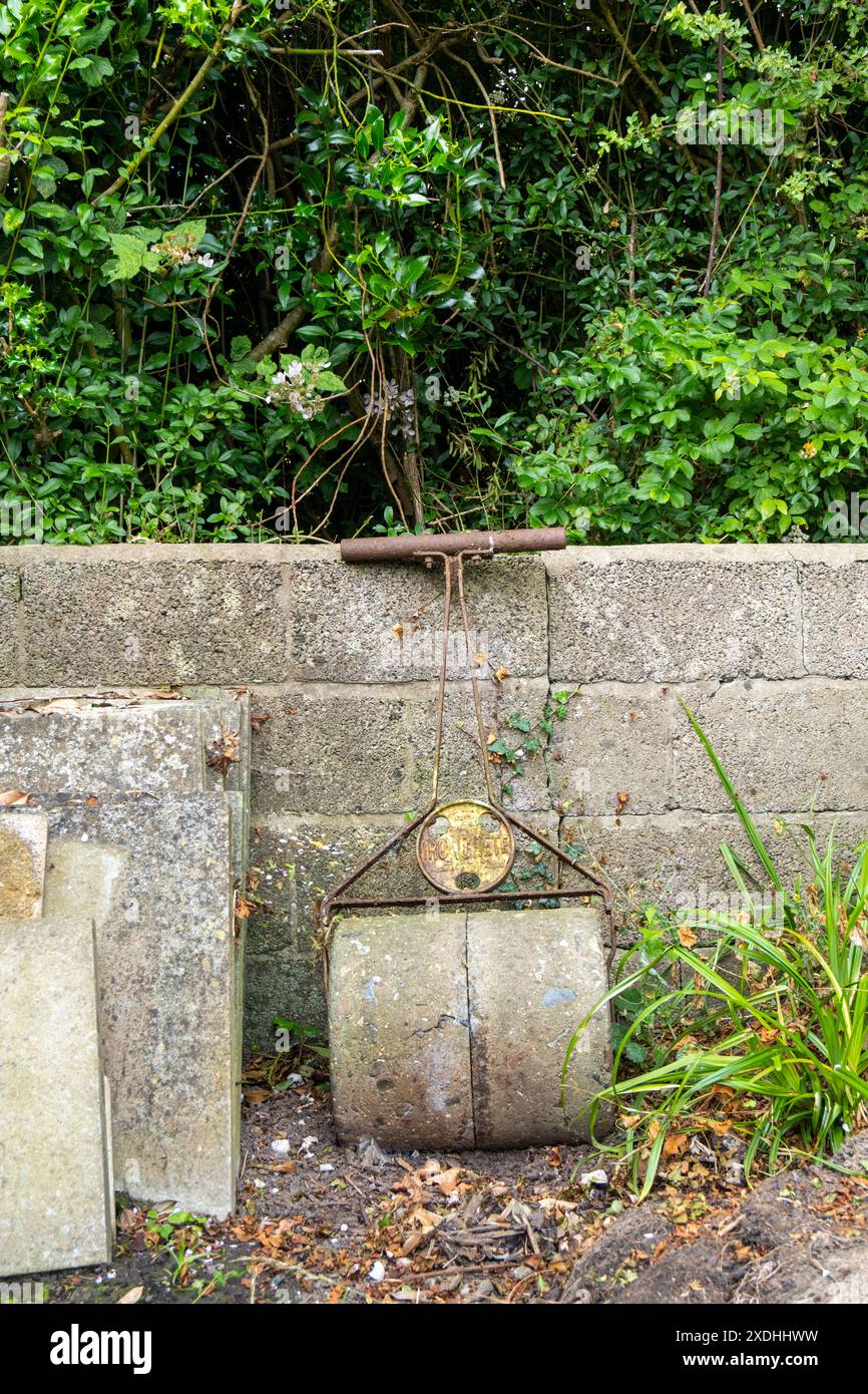 Iron Crete stone garden stone Stock Photo - Alamy