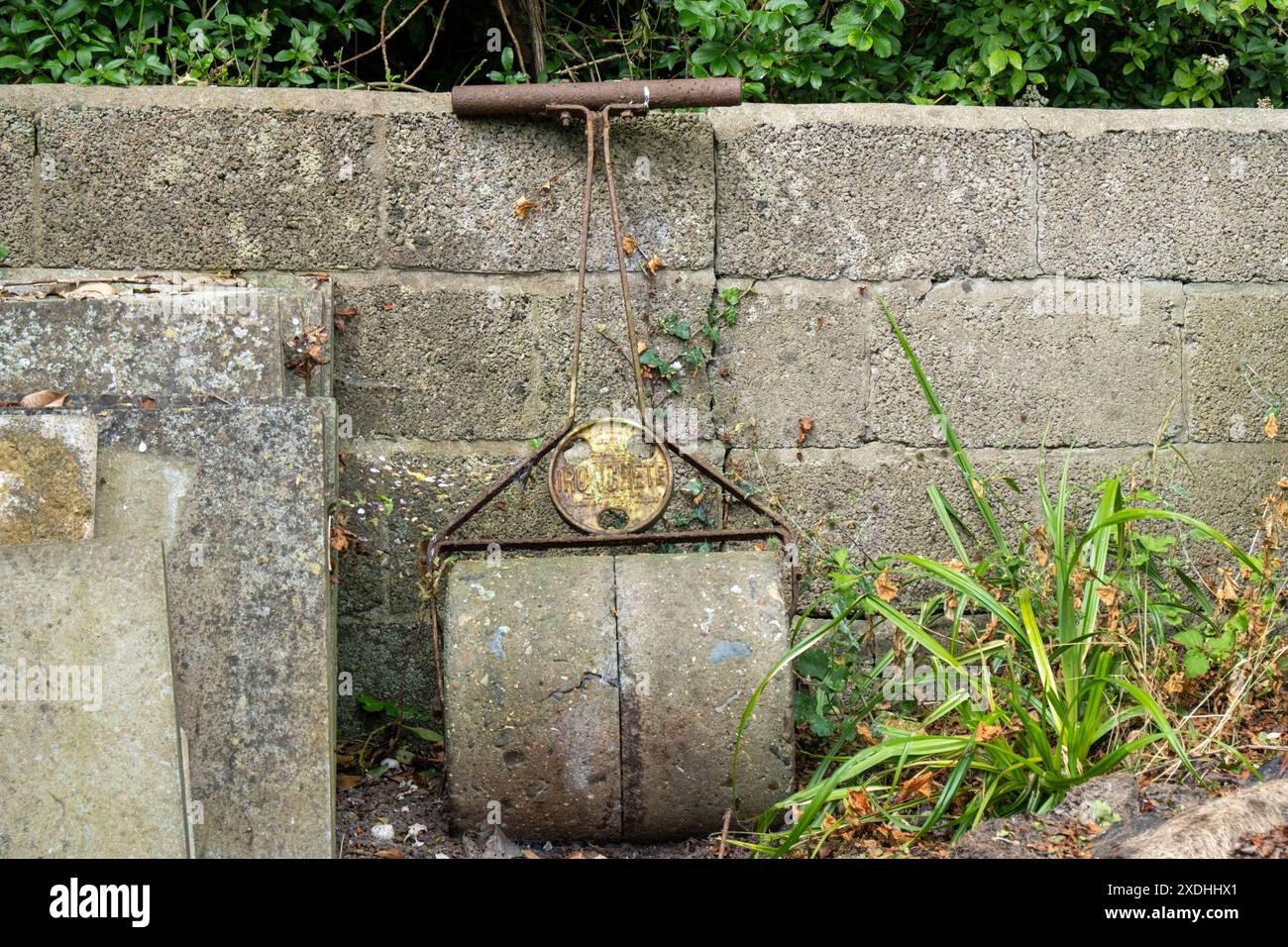 Iron Crete stone garden stone Stock Photo - Alamy