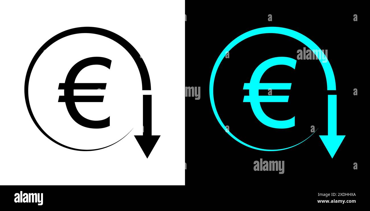Euro Decrease icon. Decrease Euro symbol Stock Vector Image & Art - Alamy