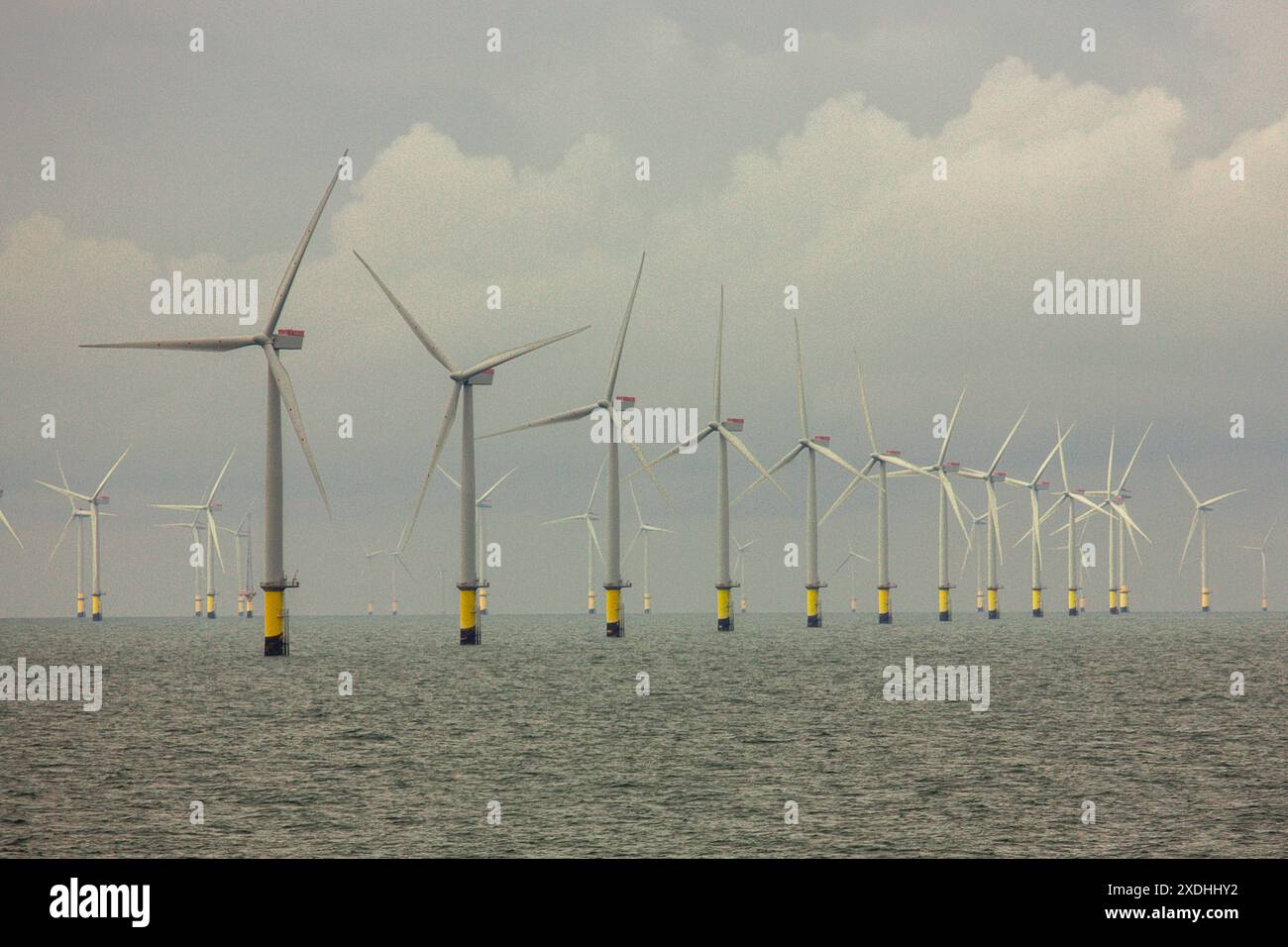Irish SEa, UNited Kingdom 16th October 2021, WInd Turbines off Walney ...
