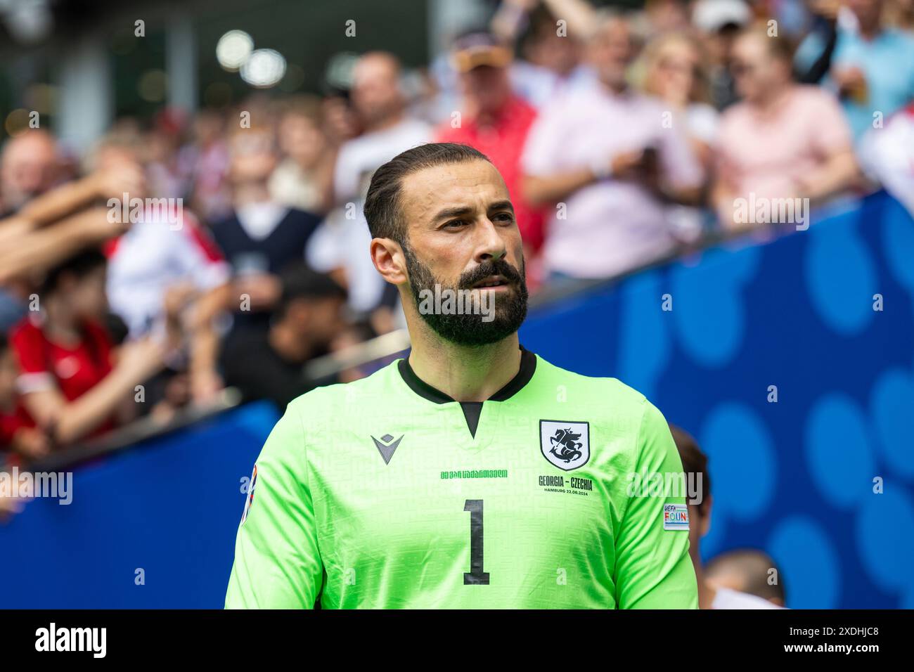 Hamburg, Germany. 22nd June, 2024. Goalkeeper Giorgi Loria (1) of ...