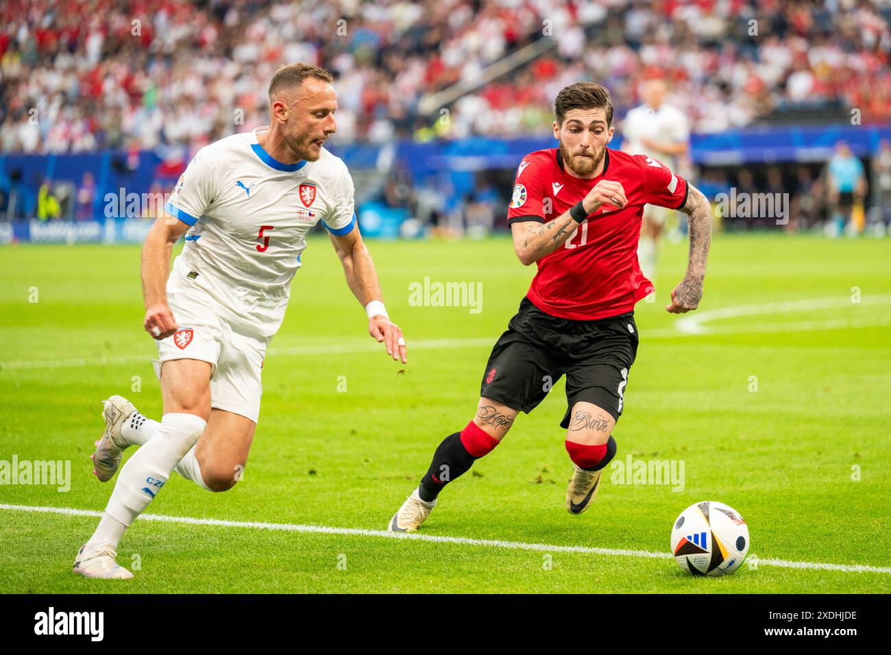 Hamburg, Germany. 22nd June, 2024. Vladimir Coufal (5) of Czechia and ...