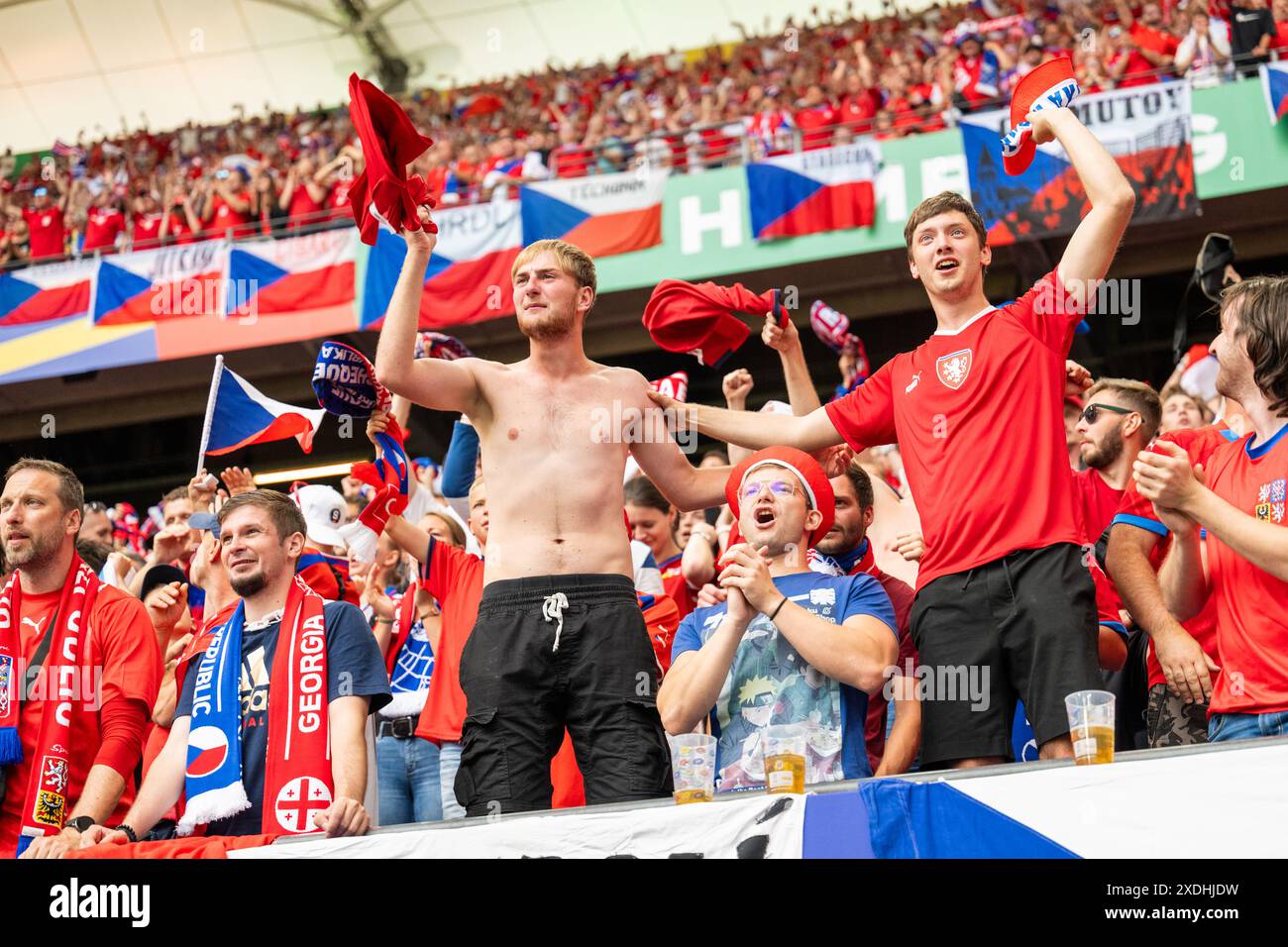 Hamburg, Germany. 22nd, June 2024. Football fans of Czechia seen on the ...
