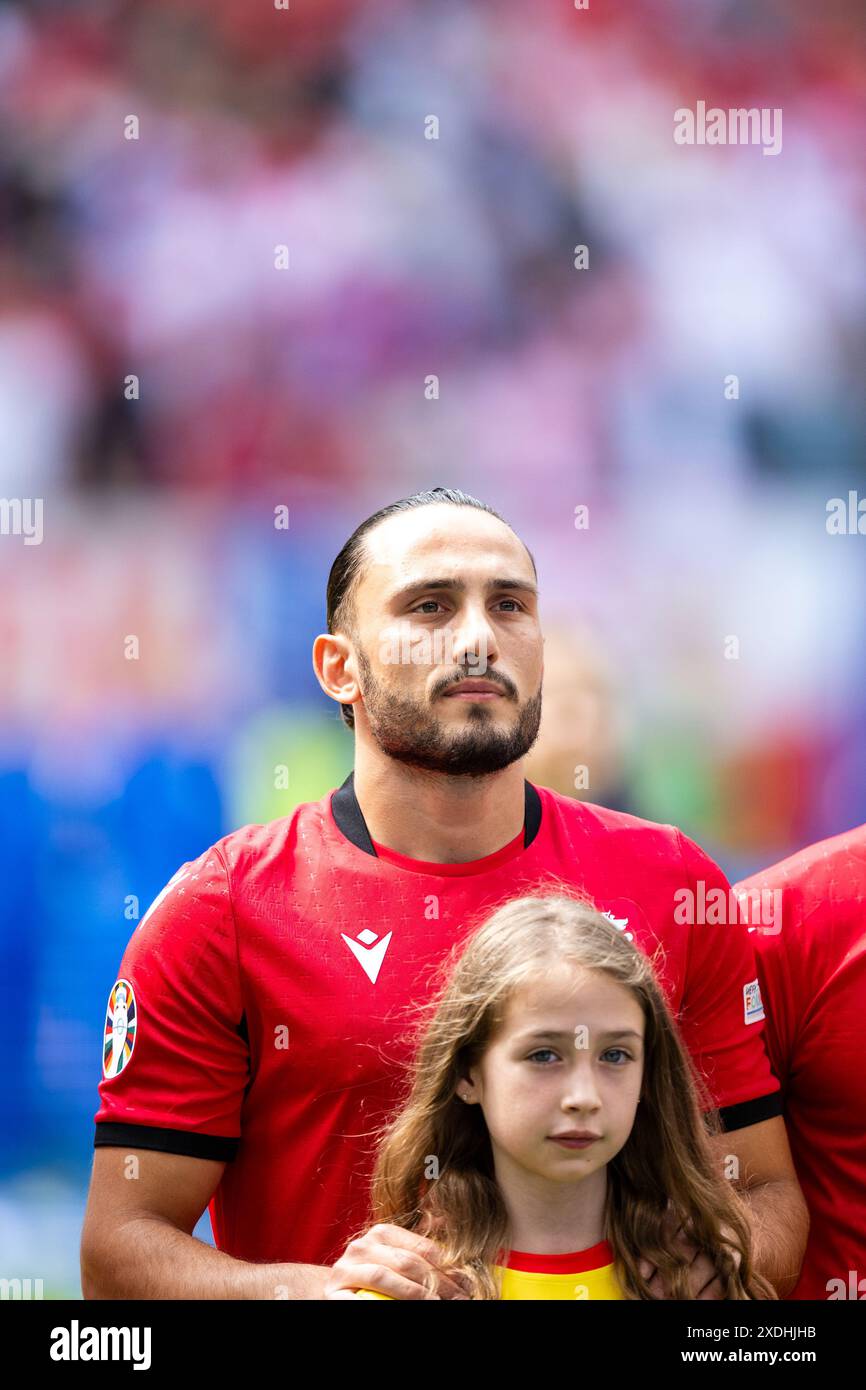 Hamburg, Germany. 22nd June, 2024. Giorgi Kochorashvili (6) of Georgia ...