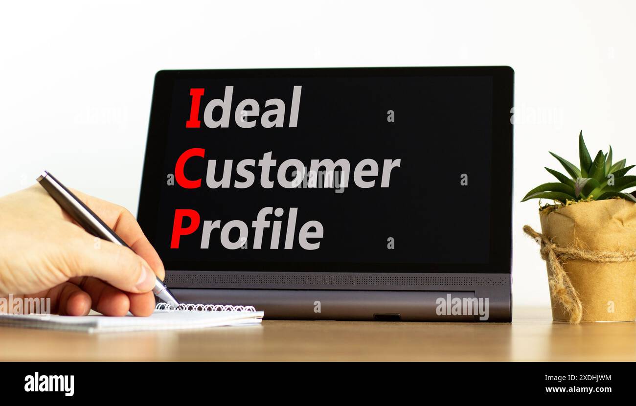 ICP ideal customer profile symbol. Concept words ICP ideal customer ...