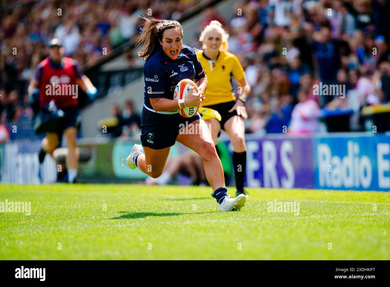 Bristol's Courtney Keight looks full of joy as she goes on to score her ...