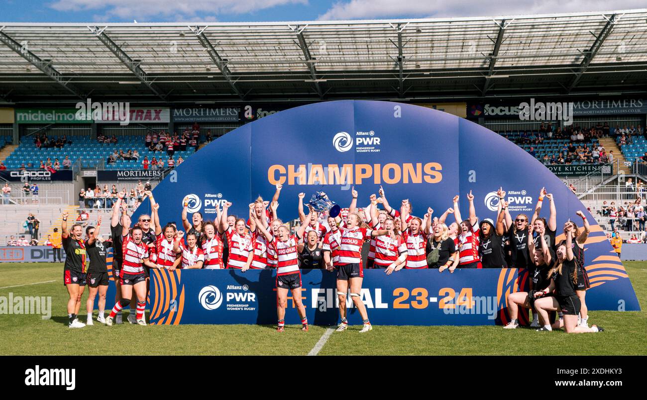 Gloucester Hartpury celebrate being crowned PWR Champions Bristol Bears ...