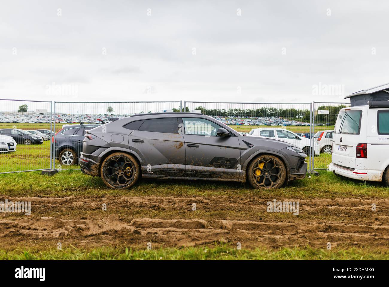 Neuhausen Ob Eck, Germany. 23rd June, 2024. A Lamborghini SUV is parked ...