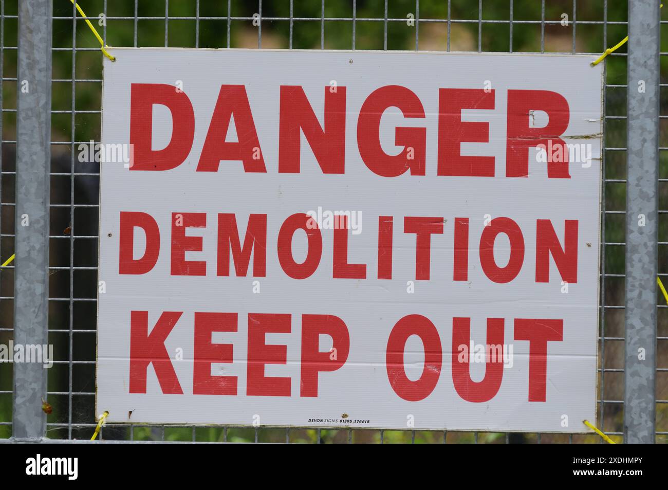 Danger sign at demolition site Stock Photo - Alamy