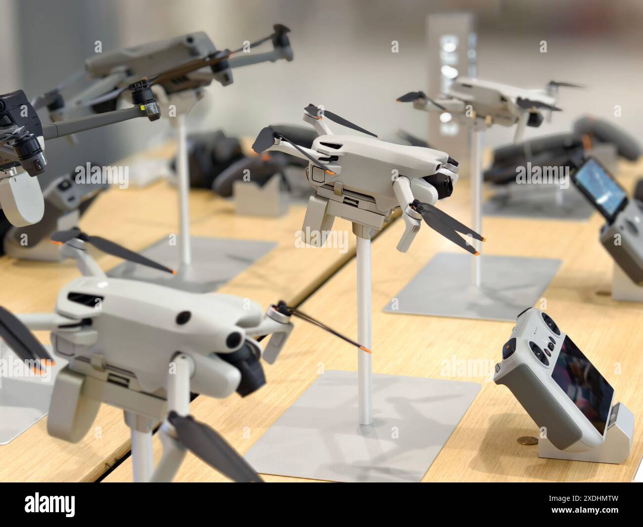 Modern drone for video and photo in the light store Stock Photo - Alamy
