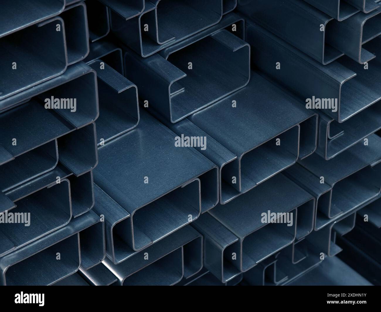 Abstract background with stack numerous metallic profile Stock Photo ...