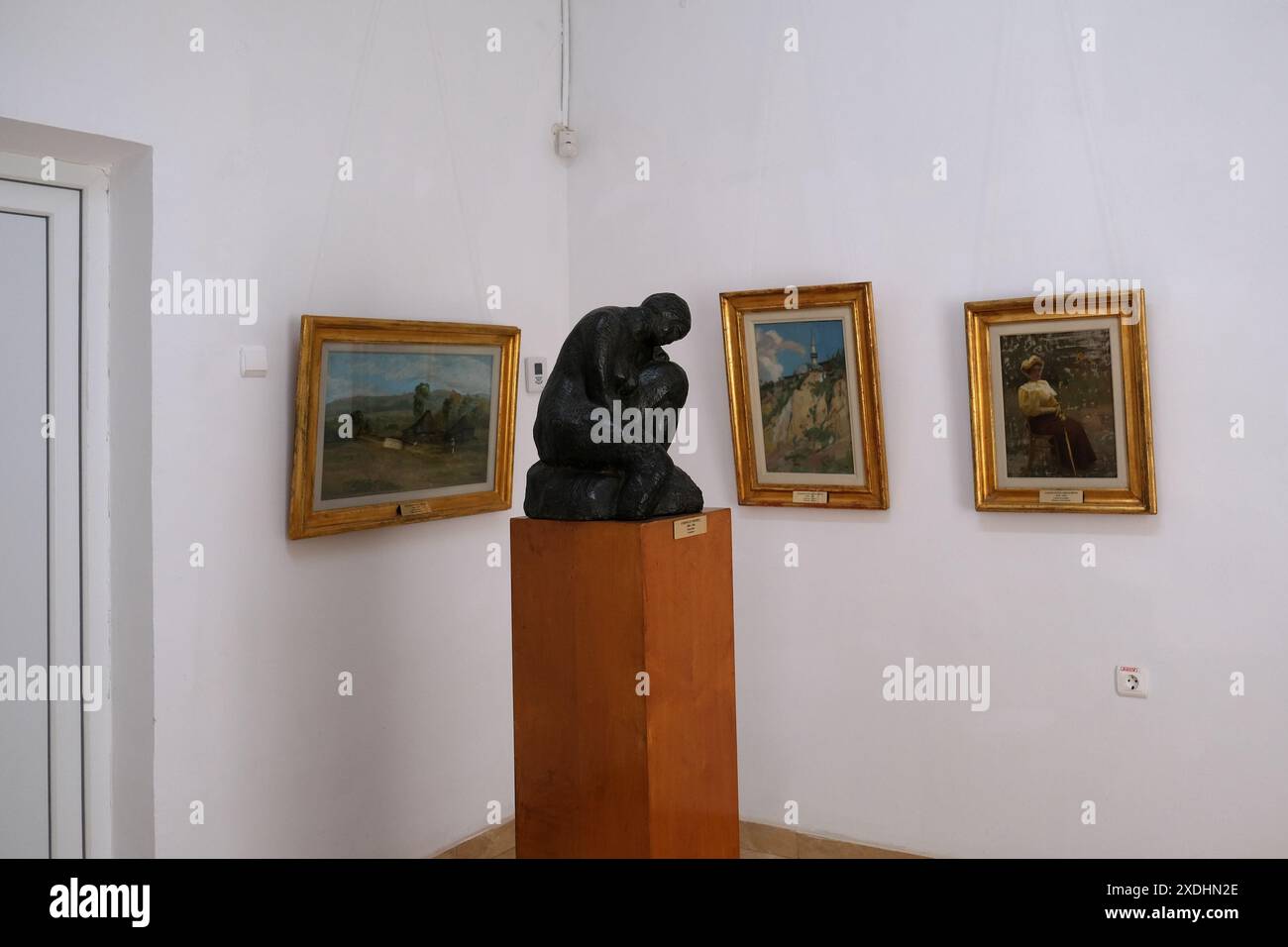 Interior of "Dinu and Sevasta Vintila" art museum, in Topalu, Constanta ...