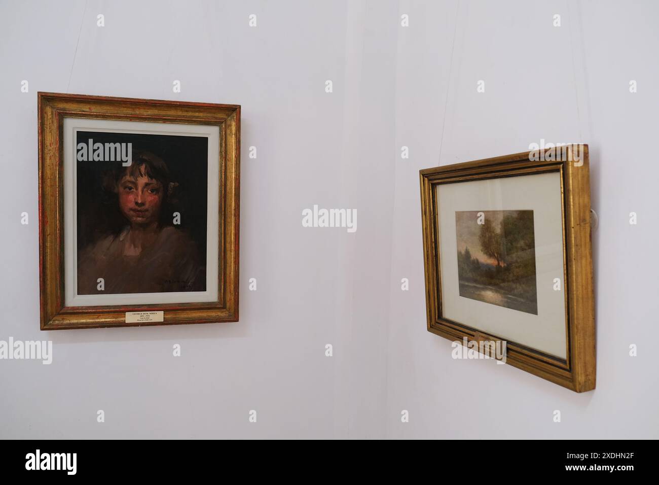 Interior of "Dinu and Sevasta Vintila" art museum, in Topalu, Constanta ...