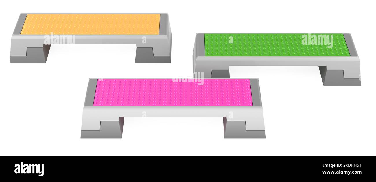 Colored Adjustable Workout Aerobic Steppers. Aerobic Exercise Step ...