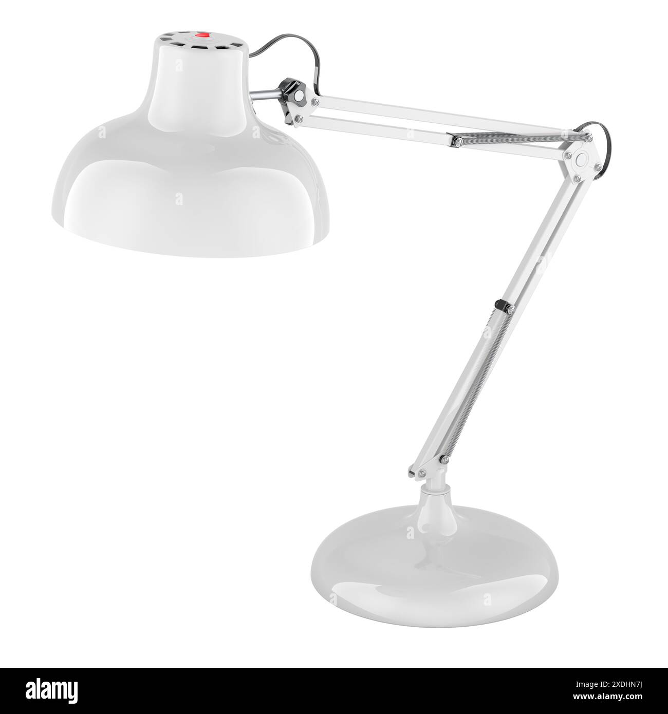 White Desk Lamp, side view. 3D rendering isolated on white background ...