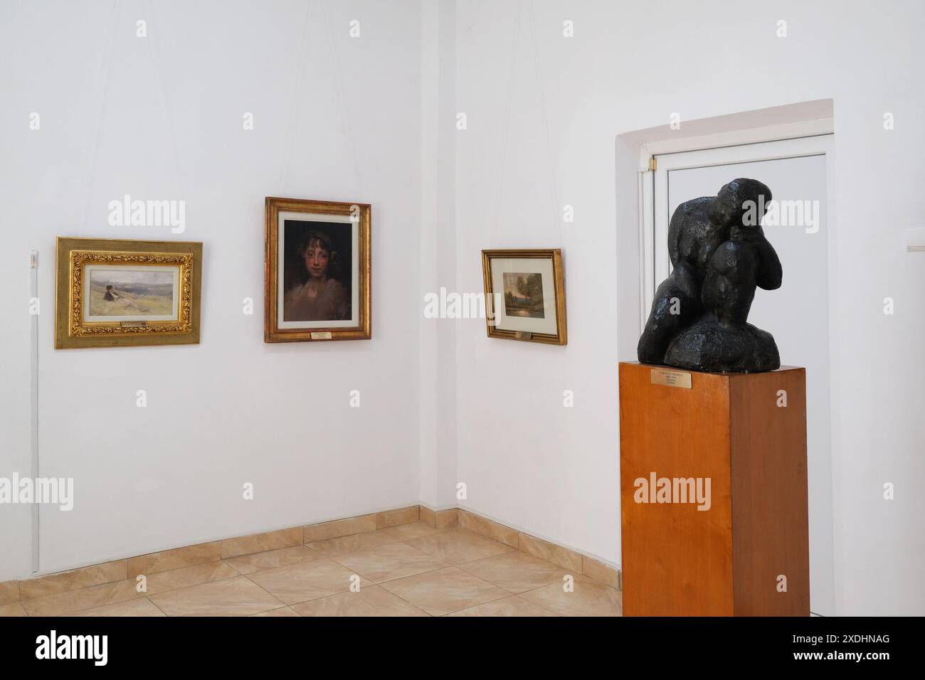 Interior of "Dinu and Sevasta Vintila" art museum, in Topalu, Constanta ...